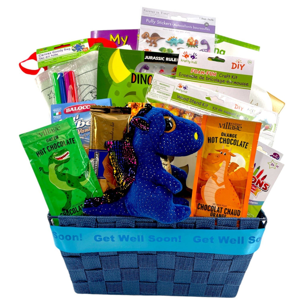 Dino & Dragon Get Well Gift Basket - Fun & Comfort for Sick Kids ...